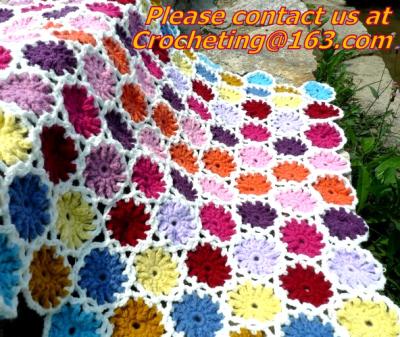 China Handmade Crochet Vintage Throw Blanket 100x100cm Cotton Bedspread Home Decor for sale