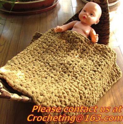 China Handmade Crochet Baby Photo Prop Blanket 100x100cm Cotton Tablecloth Ivory for sale