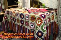 China Handmade Crochet Baby Blanket Granny Square Afghan Coverlet 100x100cm Cotton Tablecloth for sale