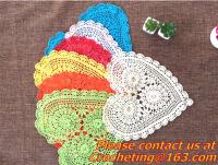 China Handmade Crochet Round Tablecloth 100cm Cotton Doily Ivory Pineapple Flower Pattern for sale