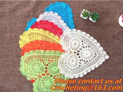 China Handmade Crochet Round Tablecloth 100cm Cotton Doily Ivory Pineapple Flower Pattern for sale