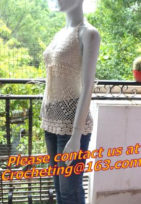 China Women's Crochet Tassel Hem Tank Top Bohemian Knit Vest Sexy Summer 2025 for sale