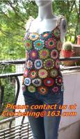 China Women Crochet Tops Handmade Knit Vest Bohemian Tassel Hem Sexy Tank Top 2025 for sale