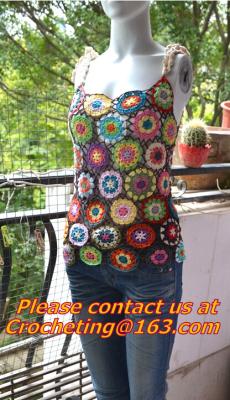 China Women Crochet Tops Handmade Knit Vest Bohemian Tassel Hem Sexy Tank Top 2025 for sale
