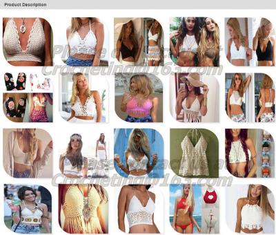 China Women Crochet Crop Top Tank Camisole Lace Trim Bohemian Vest Summer 2025 for sale