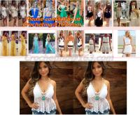 China European Style Deep V-Neck Halter Top Crochet Openwork Ladies Short Top 2025 for sale