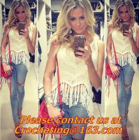 China Hand Crochet Women Tank Top Bohemian Knit Vest Summer Blouse Size S-XXL for sale