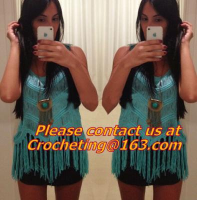 China Women Crochet Tops Deep V Neck Halter Spaghetti Strap Tank Tops Bohemian Lace Knit Vest 1 Size for sale
