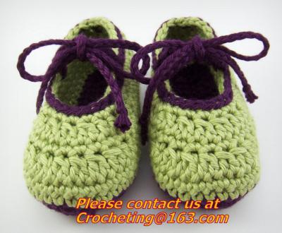 China Handmade Crochet Baby Boy Booties Socks Knitted Newborn Loafers Shoes Infant Slippers 8-12cm for sale
