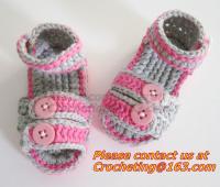 China Handmade Baby Crochet Sandals Thongs Slippers for Newborn Infant Toddler Prewalker Kids Cotton Yarn 8-12cm for sale