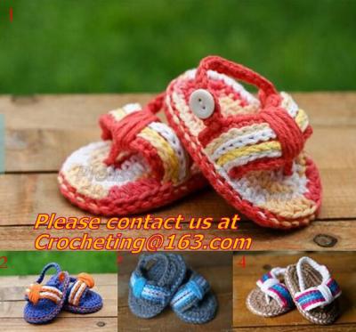 China Handmade Cotton Crochet Baby Slippers Monkey Design 8-12cm Sizes for Newborn to 12 Months for sale