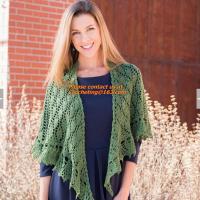 China Hand Crochet Woman Poncho 100% Cotton Green Eco-Friendly Wrap S M L for sale