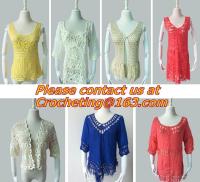 China Hollow Out Knitted Crochet Beach Dress Robe Sexy Cover Up Sundress for Women for sale