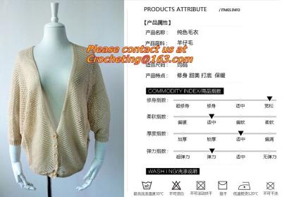 China Women's Crochet Cardigan Heart Pattern Sweater Coat Autumn Knit Top Black Blouse for sale