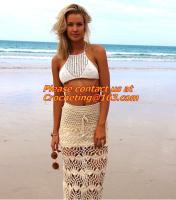 China Women Crochet Midi Skirt Hollow Out Double Layer Long Skirt Boho Beach Summer 2025 for sale