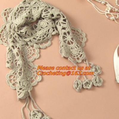China Handmade Crochet Yarn Scarf Shawl Women All Match Cutout Design Summer Autumn for sale