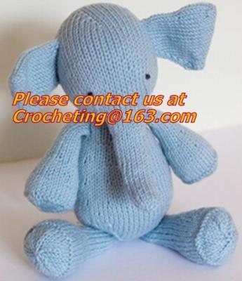 China Handmade Crochet Elephant Baby Toy 100% Cotton Yarn Custom Knit Plush Doll for sale