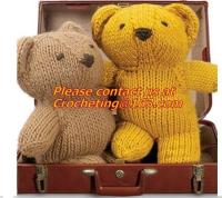China Hand Knitted Woolen Bear Crochet Toy Soft Plush Stuffed Animal 30cm for sale