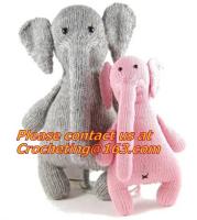 China Handmade Crochet Elephant Toy Soft Knit Wool Animal Doll 20cm Cute Rabbit Toy for sale