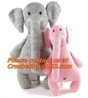 China Handmade Crochet Elephant Toy Soft Knit Wool Animal Doll 20cm Cute Rabbit Toy for sale
