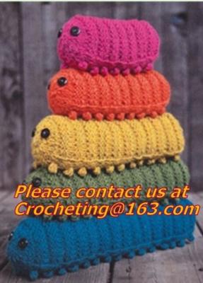 China Wholesale Hand Knitted Kids Doll Crochet Caterpillar Toy 30cm Colorful Soft Plush for sale