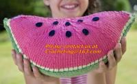China Handmade Crochet Watermelon Plush Toy Soft Knit Caterpillar Stuffed Animal 20cm for sale