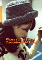 China Custom Knit Cotton Baby Beanie Handmade Cat Ear Hat Unisex 44cm Solid Color Winter for sale
