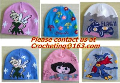 China 100% Cotton Baby Knit Caps Cat Ear Hat 44cm Tiled Circumference Unisex Winter for sale