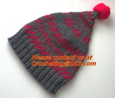 China Soft Chunky Acrylic Cable Knitted Beanie Unisex 44cm Cat Ear Hat Winter for sale