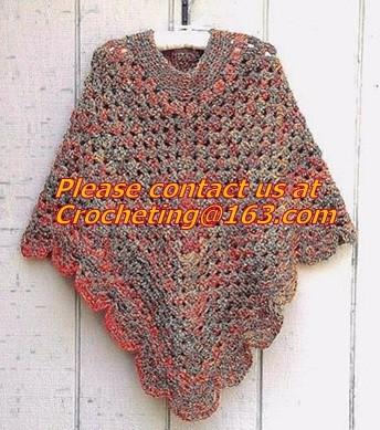 China Women Hand Crocheted Cotton Poncho Shawl Green Eco-Friendly Anti-Pilling S M L for sale