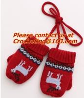 China 100% Acrylic Knitted Baby Lovely Jacquard Glove 16x9 cm 7 Colors Available for sale