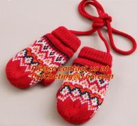 China Baby Cotton Jacquard Knitted Gloves Fingerless Women Crochet 16x9cm 7 Colors for sale