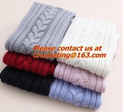 China Custom Acrylic Knitted Scarf 30x120cm Fashion Hand Knitted Wool Shawl Grey for sale