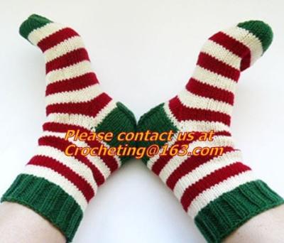 China Hand Knitted Cotton Christmas Socks with Lovely Design Slipper Socks 25cm for sale