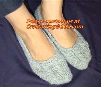 China Lady Winter Indoor Hand Knitted Slipper Sock 100% Wool Warm Comfort Fit for sale