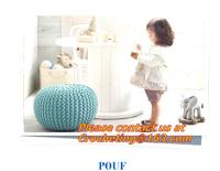 China Handmade Crochet Knit Pouf Ottoman Floor Cushion 100% Cotton 45x35cm for sale