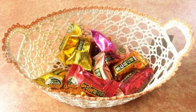 China Handmade Stiffened Cotton Crochet Decorative Lace Doily Bowl Basket 8 Inch 20cm for sale