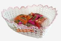 China Handmade Cotton Crochet Lace Doily Bowl Basket 8 Inch for Wedding Gift Candy Decoration for sale
