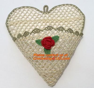 China Handmade Stiffened Crochet Candy Basket 20cm for Christmas Wedding Decoration for sale