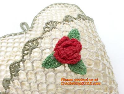 China Handmade Crochet Decorative Basket 8 Inch Stiffened Cotton Candy Vase for Wedding Party Home Decor for sale