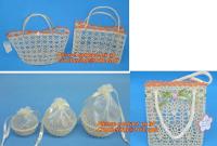 China Handmade Stiffened Crochet Cotton Decorative Basket Vase 20cm for Holiday Gifts for sale