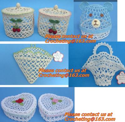 China Handmade 100% Cotton Crochet Rope Basket 20cm Stiffened Decorative Candy Storage for sale