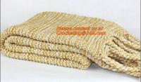 China Customizable Chunky Knit Tassel Fringe Throw Blanket 100% Milk Cotton Queen Size for sale