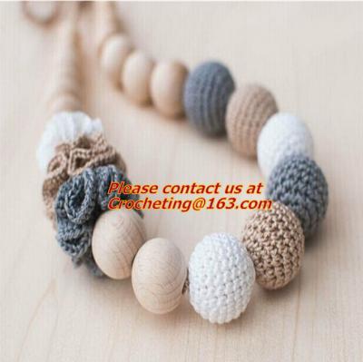 China Handmade Crochet Flower Pendant Necklace Eco-Friendly Wool Nursing Teething Toy for Baby 100 Piece MOQ for sale