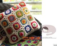 China Handmade Crochet Daisy Pillow Cover 40x40cm 100% Cotton Decorative Cushion for sale