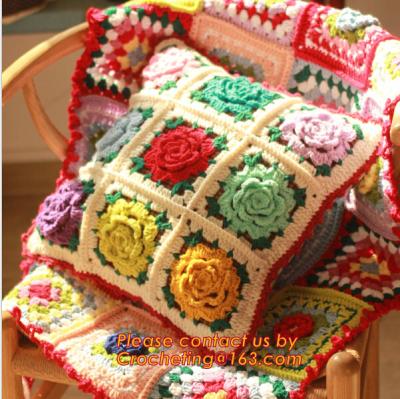 China Handmade 100% Cotton Crochet Pillow Cover 40x40cm Decorative Cushion for Home Sofa for sale