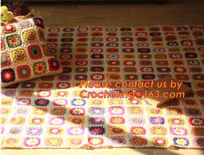 China Handmade Woolen Crochet Sleeping Blanket 180x200cm Cotton Throw for Sofa Bed Nap for sale