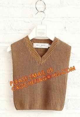 China Wholesale Boys Casual V Neck Sweater Vest Cotton Blend Kids Knitwear Size 80-140CM for sale