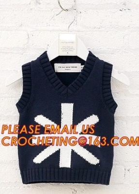 China Kids Knit Vest Pattern Sleeveless Sweater Cotton Blend Size 80-140cm Casual Winter Wear for sale