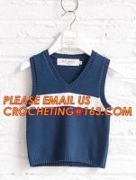 China Boys Hand Knit Sleeveless Sweater Vest Cotton Blend Casual Winter Wear Size 80-140cm for sale